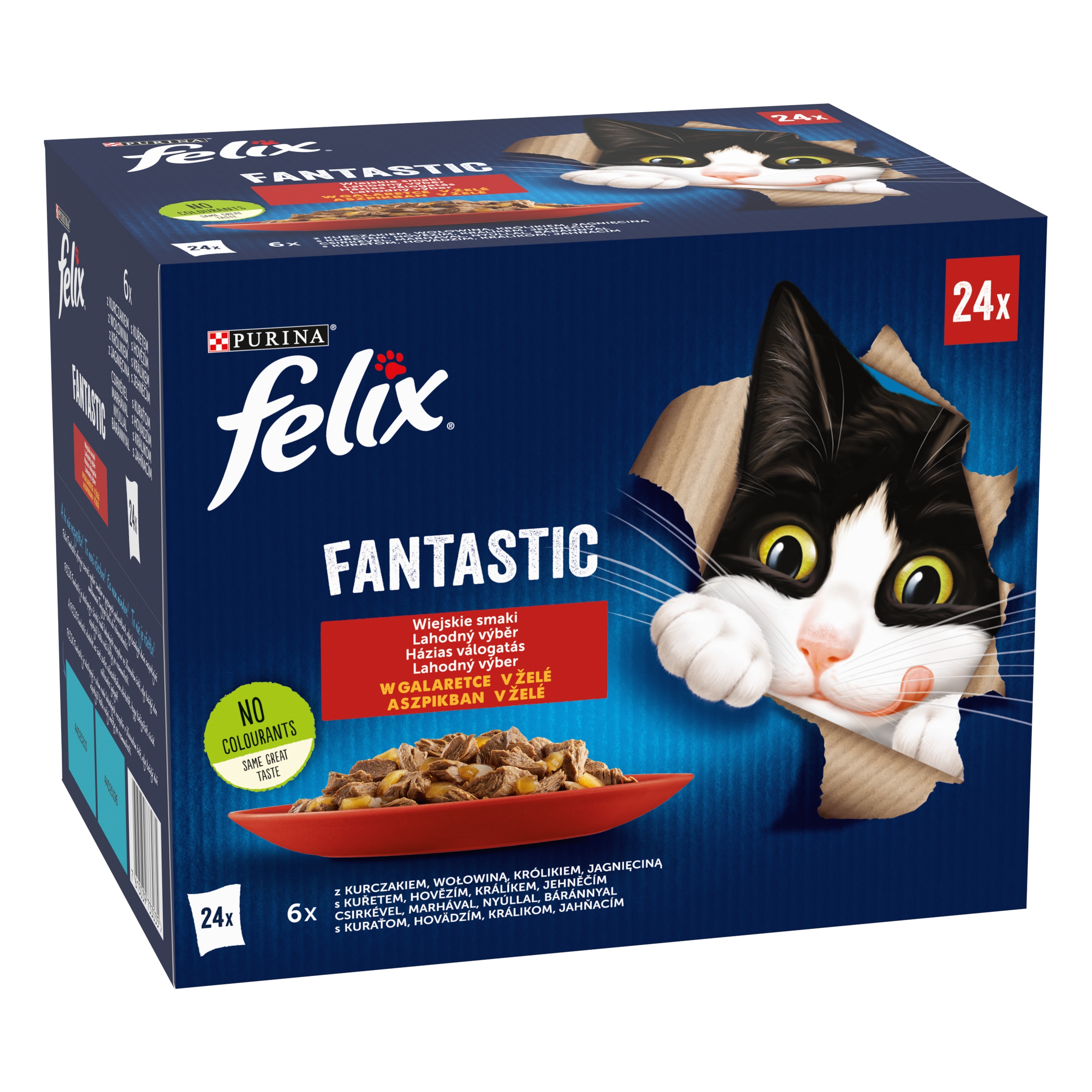 FELIX® Fantastic Multipack | Výběr z masa 24x | Purina